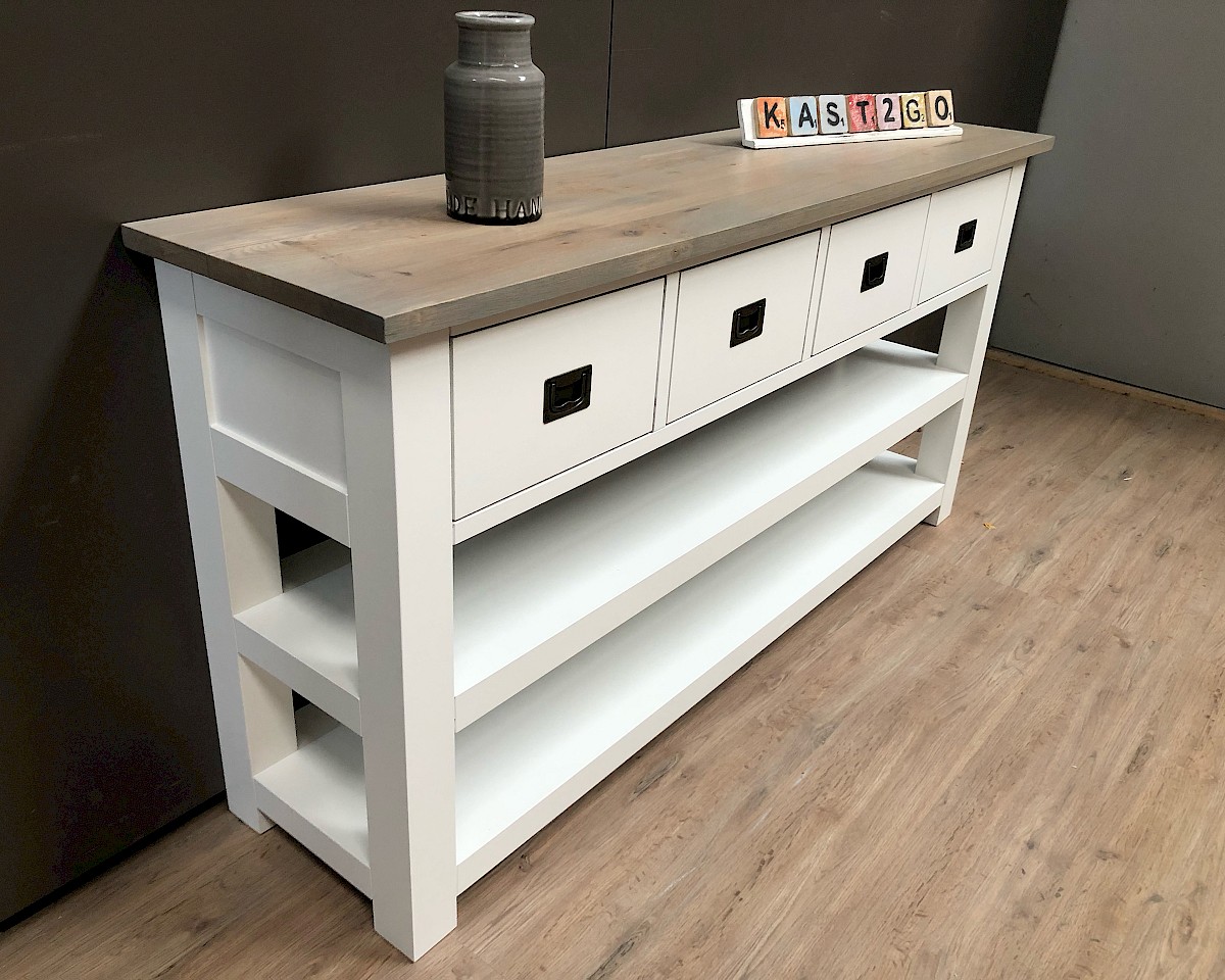 Sidetable wit/eiken 160 | Kast2Go