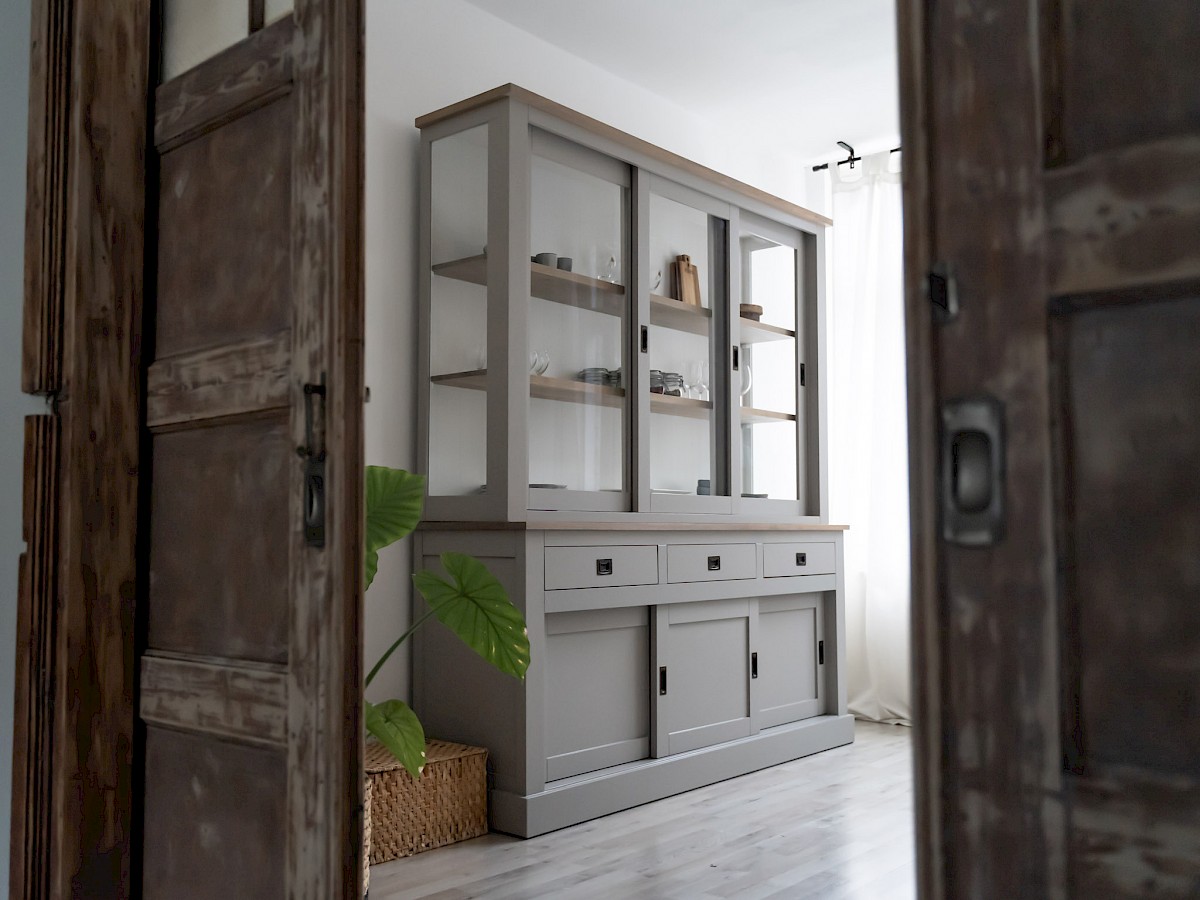 Buffetkast Melbourne Grijs/Wit/Eiken 200