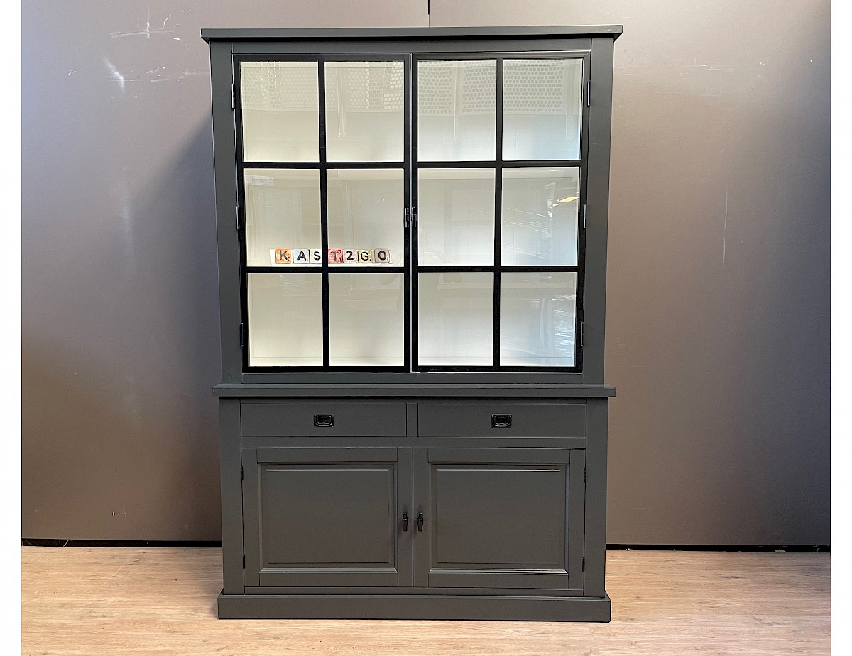 Buffetkast Suzanne antraciet met metalen deuren 150