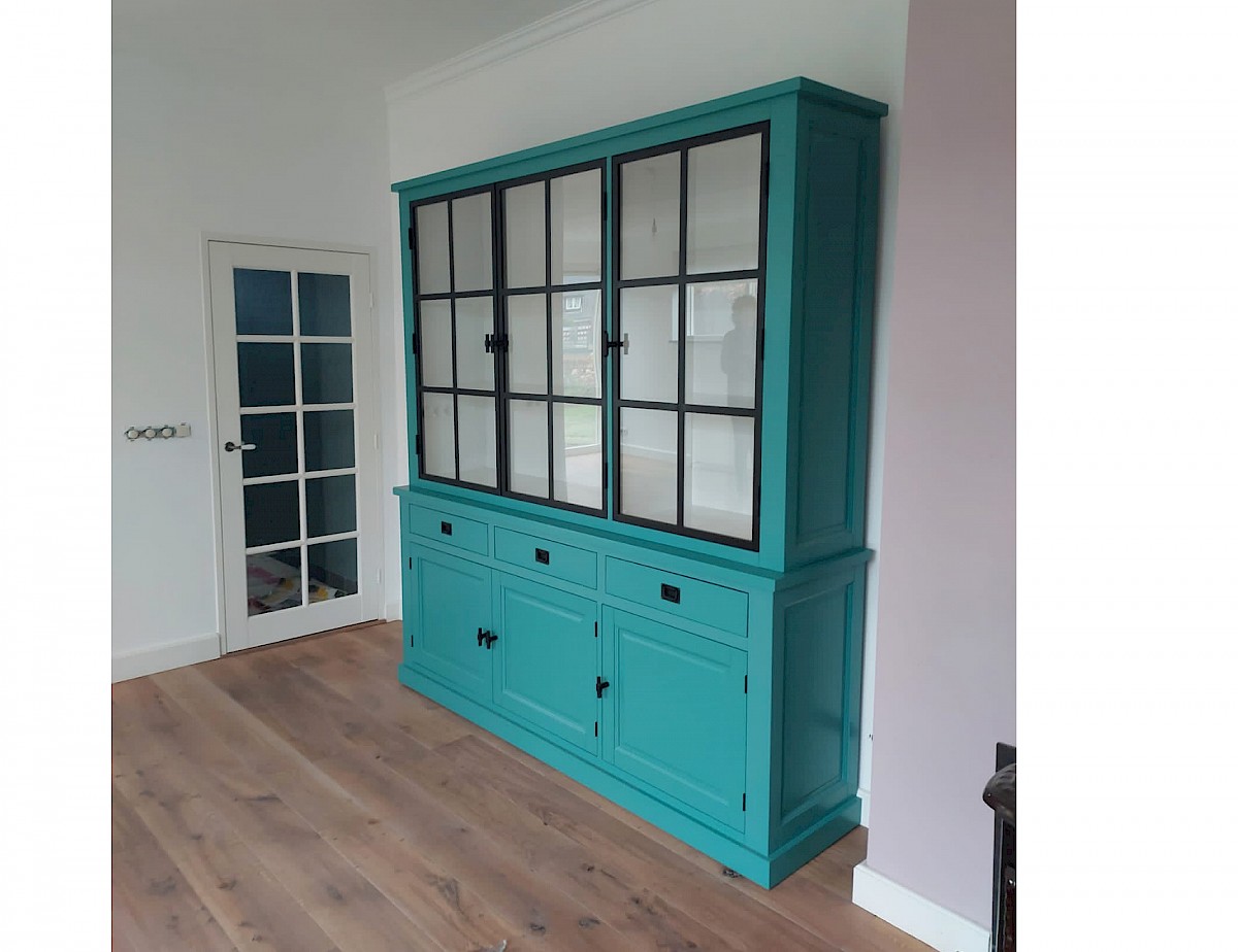 Buffetkast Suzanne RAL6033 met metalen deuren 200